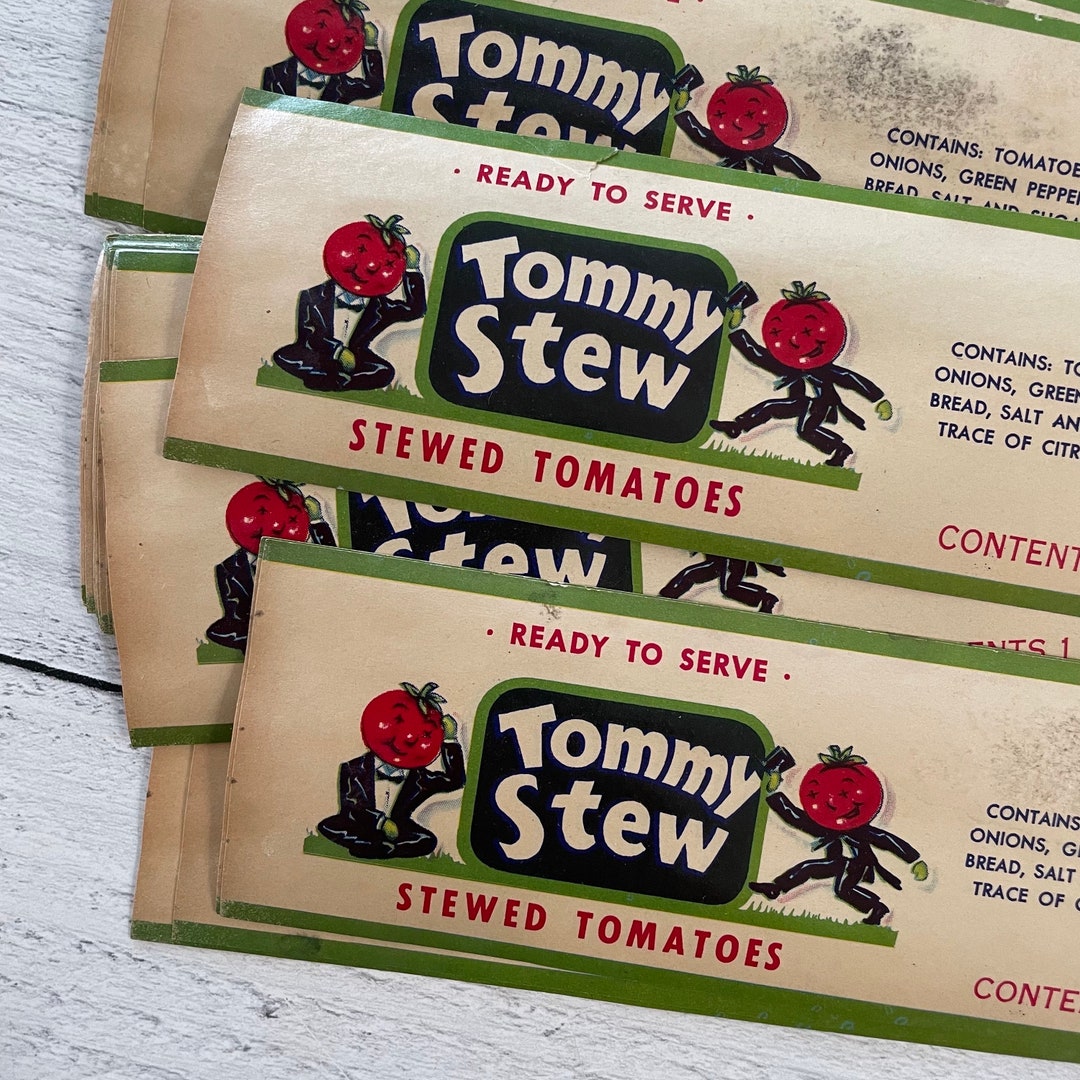 Antique Early 1900's “tommy Stew” Can Label Unused NOS - Etsy