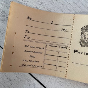 Antique 1920’s Oolitic State Bank Checks With Stubs - Etsy
