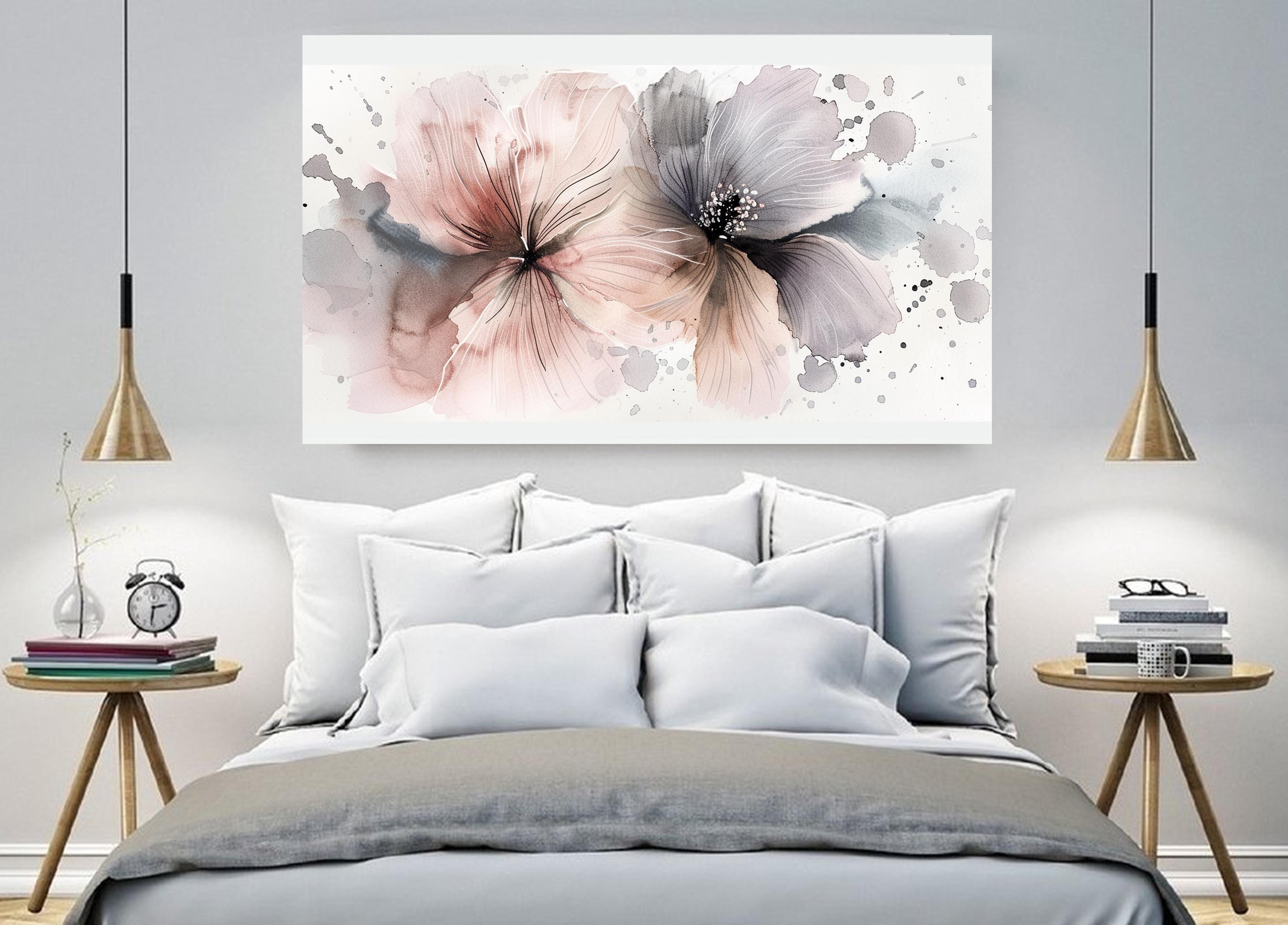Set of 12 Watercolor Floral Posters | Minimalist Pink & Gray Decor ...