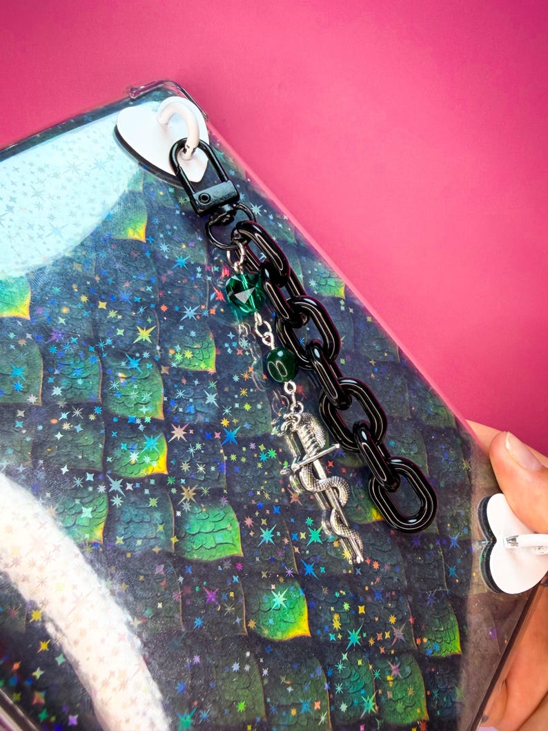 Emerald Green Snake Charm for E-reader, Kindle, Kobo, Phone, Handmade ...