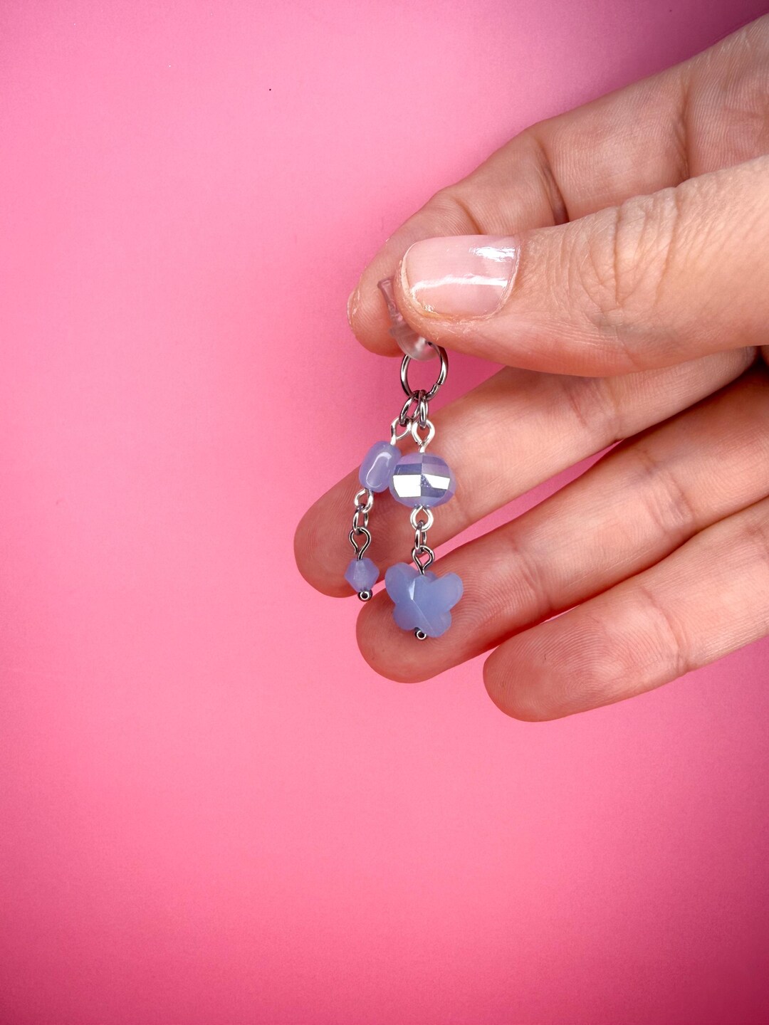 USB-C E-reader Dust Plug- Light Blue Butterfly Handmade Beaded Bookish ...