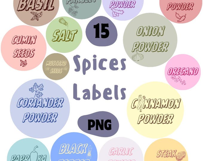 Printable Spice Labels, Herb Labels, Seasoning Labels, Vintage Tags for ...