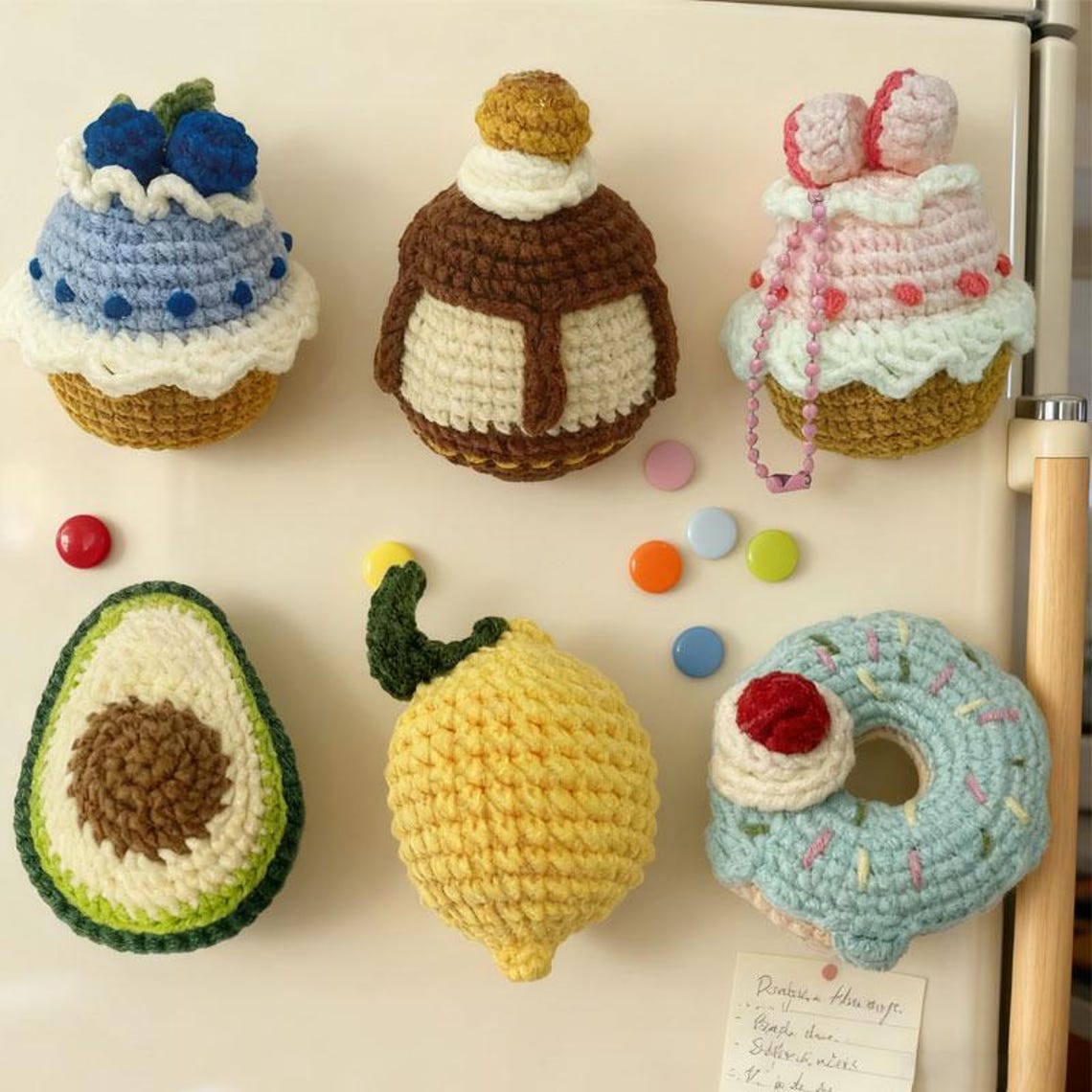 Crochet Fridge Magnet: Handmade Milk Cotton Food Decor - Etsy