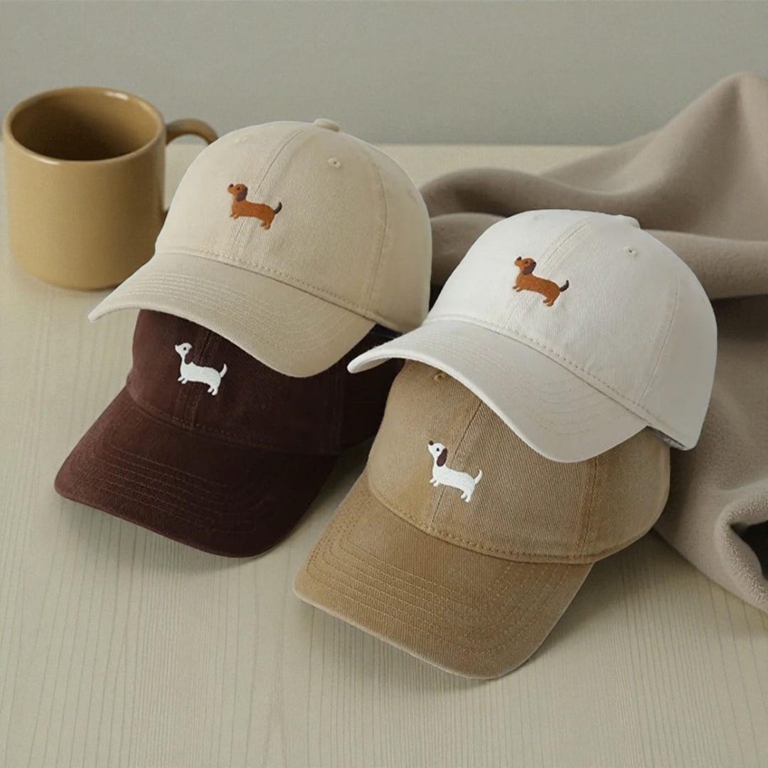 Embroidered Dachshund Baseball Cap: Cotton Dad Hat, Dog Lover Gift - Etsy