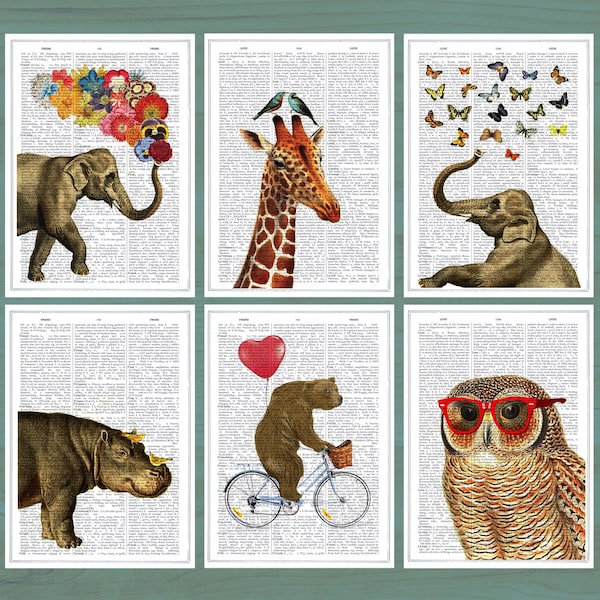 Animal Postcards - Etsy