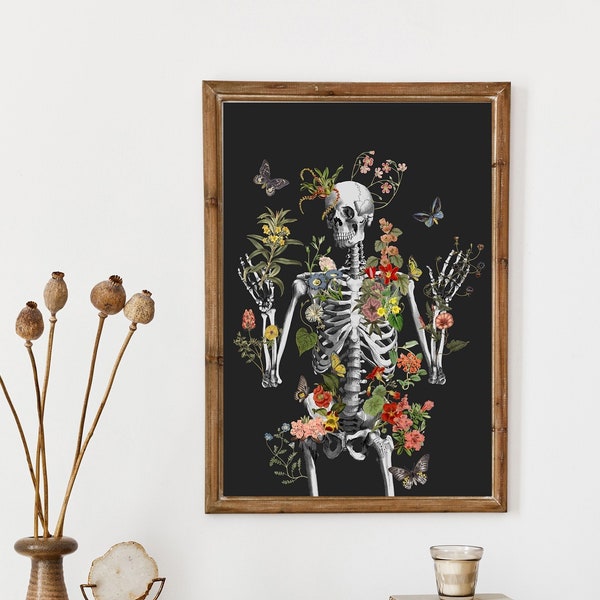 Skeleton Art Print - Etsy