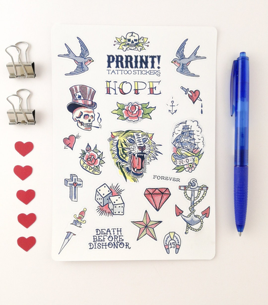 Stickers Laptop, Old School Tattoo Stickers - Arty Stickers - Journal ...