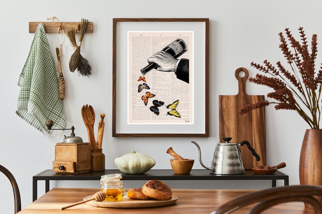 Butterfly Art Print: Surrealist Kitchen Wall Decor - Etsy
