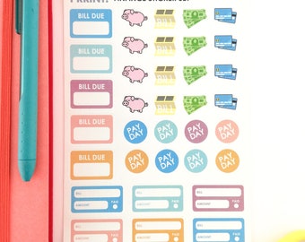 96 No Spend Wording Planner Stickers, Budgeting Planner Stickers, Money ...