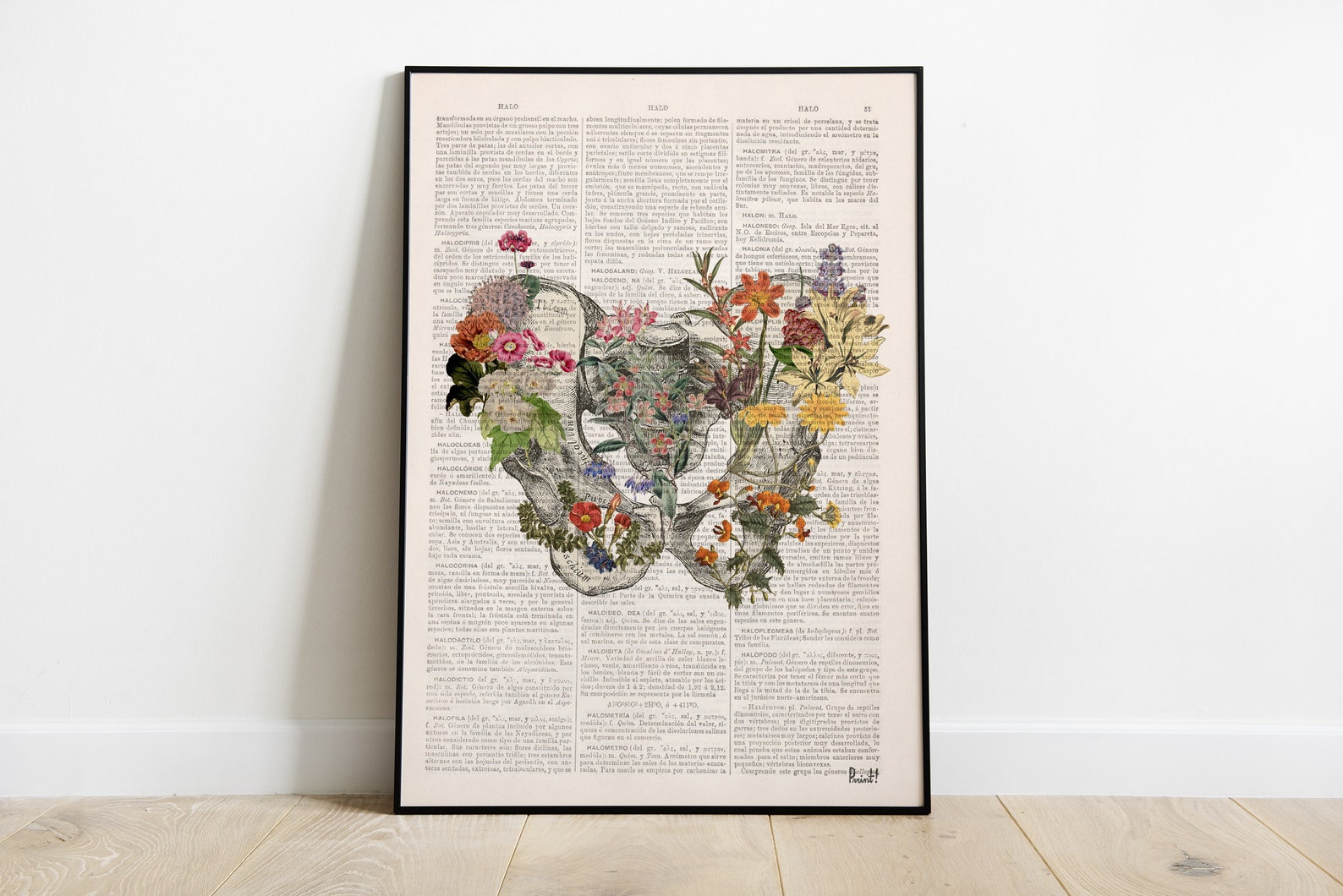 Vintage Pelvis Bone Anatomy Print | Floral Hip Study Collage on ...