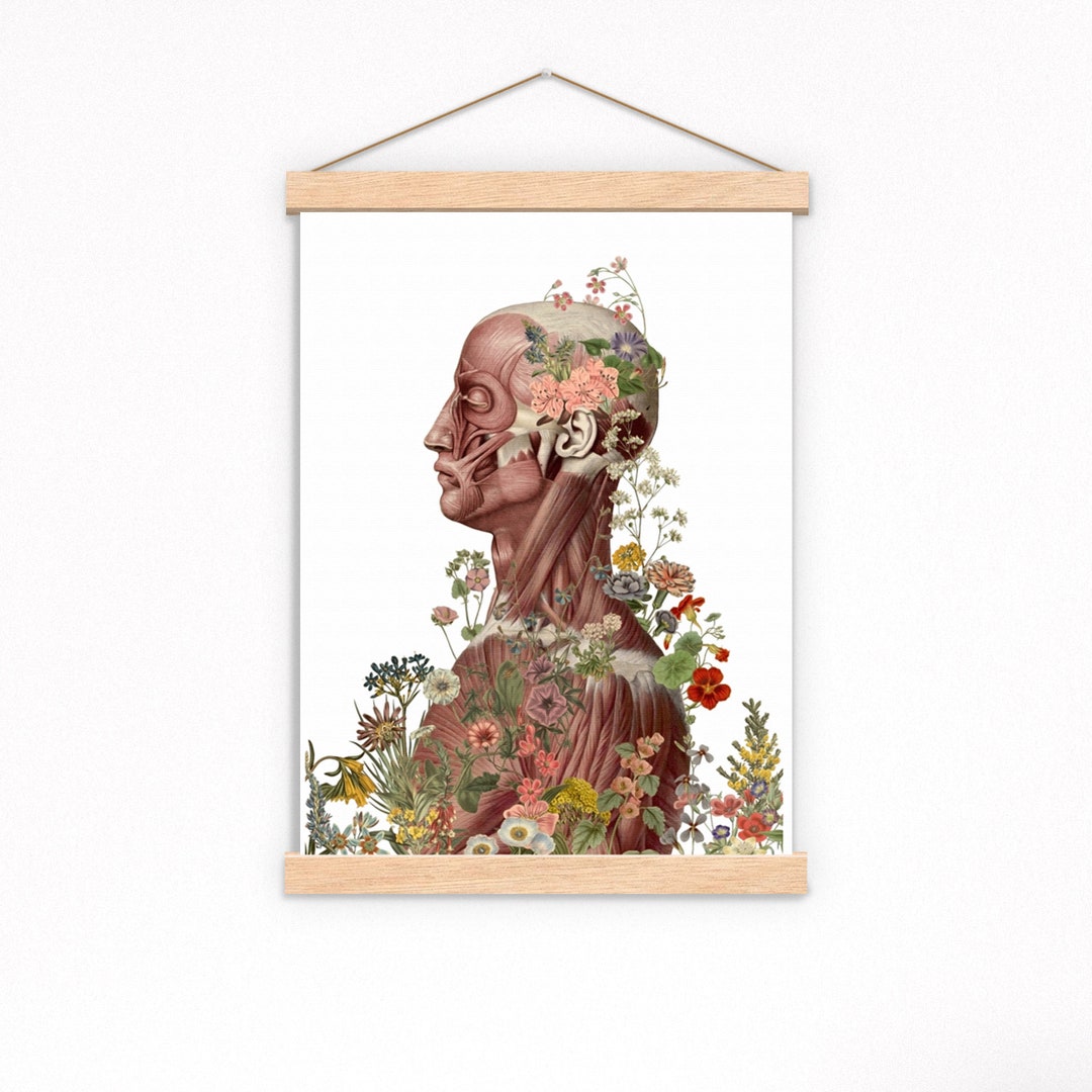 Natural Mind - Muscle Anatomy Art - Flower Anatomy Print - Medical Gift ...