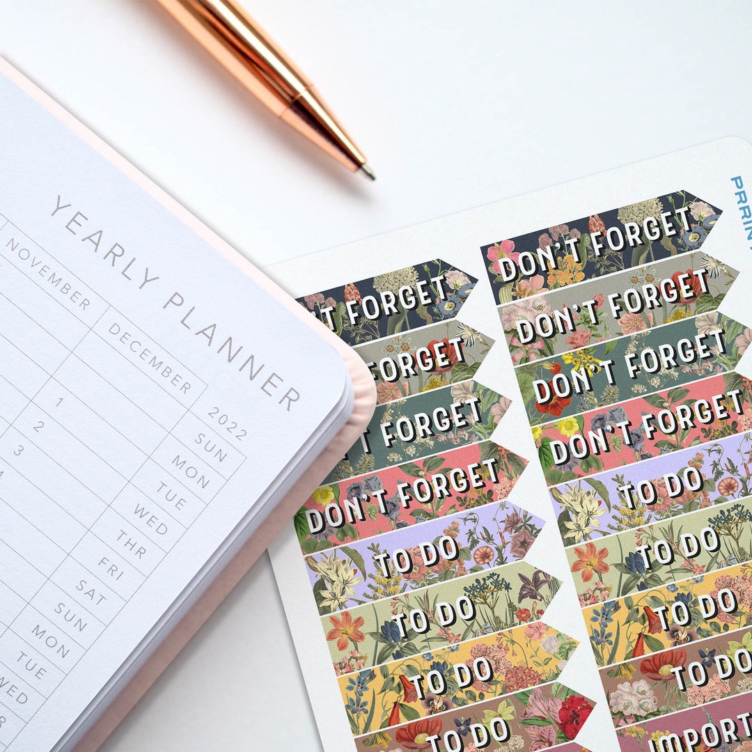 Floral Planner Stickers: Clear To-do Labels for Erin Condren - Etsy