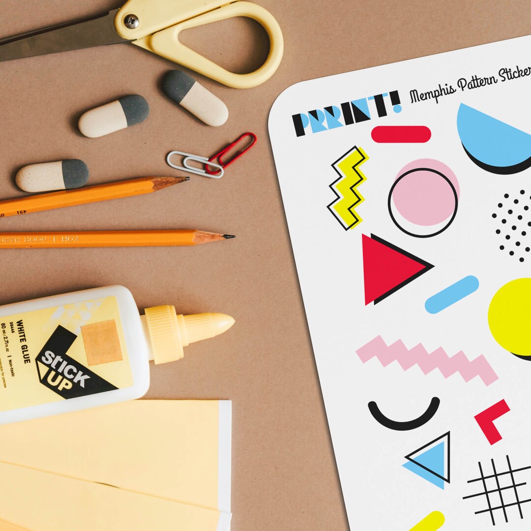Memphis Pattern Waterproof Stickers: Arty Planner Decals - Etsy