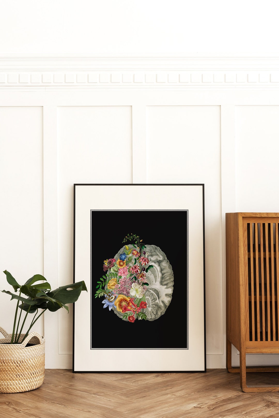 Floral Brain Anatomy Art Print: Exotic Mental Health Decor - Etsy