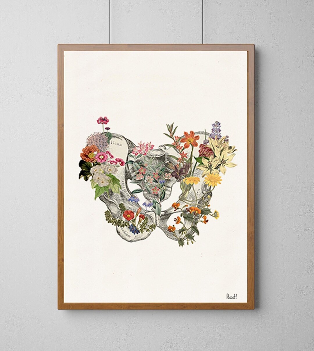 Floral Pelvis Anatomy Art Print: Flower Human Body Poster - Etsy