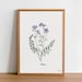 Botanical Prints Set - Blue Flowers Poster Vintage Illustration - Wild ...