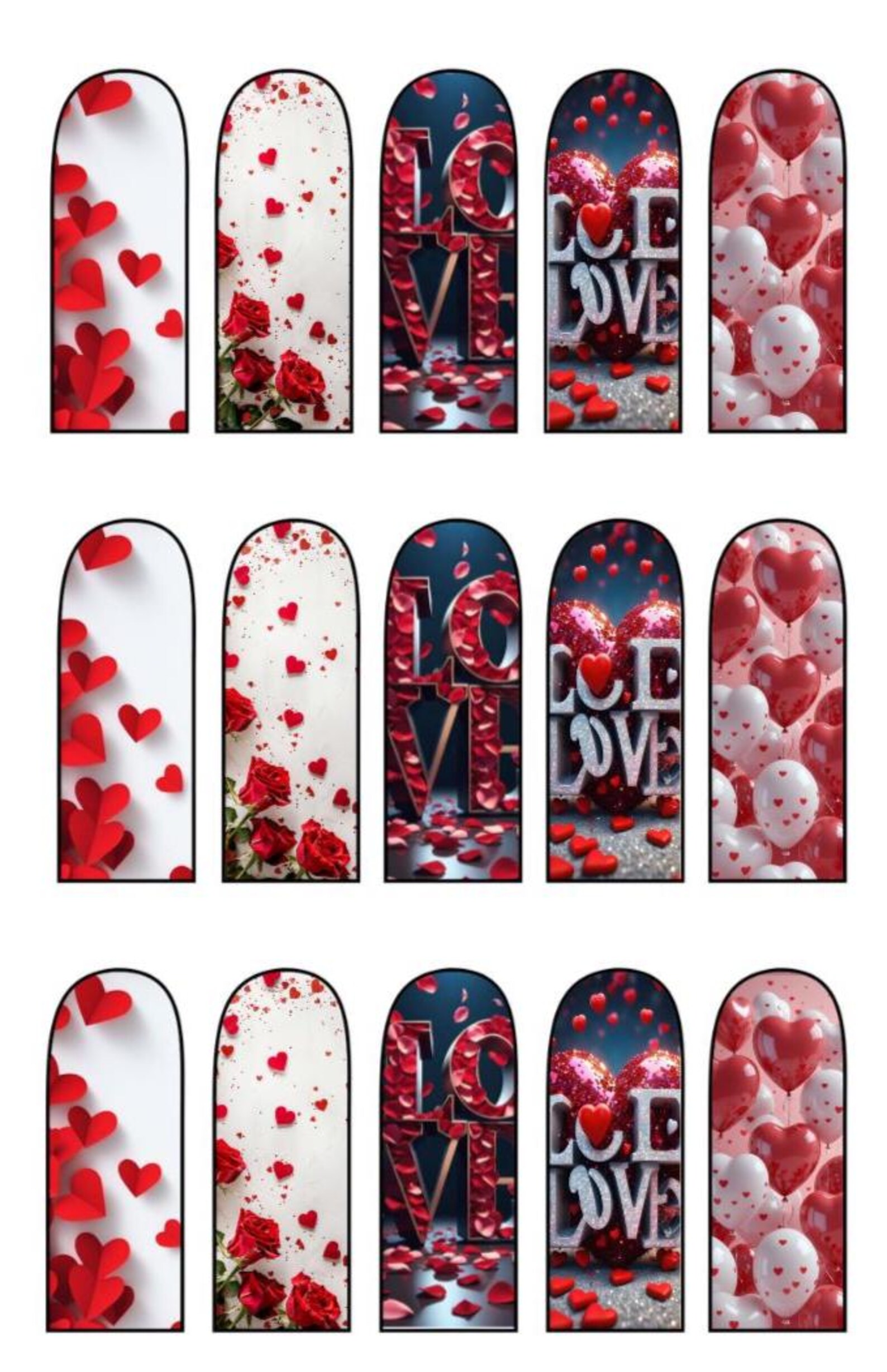 Love Heart Water Slide Nail Decals - Etsy