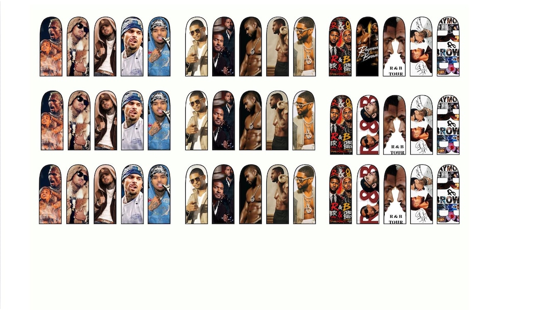 Chris Brown Nail Decals, Waterslide Nail Art - Etsy