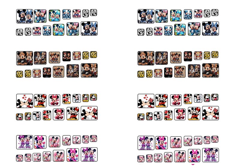 Mickey and Minnie Mouse Nail Decals Waterslide - Etsy