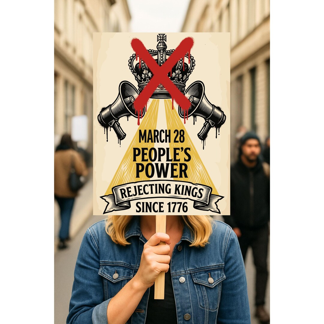 March 28 Protest Sign PNG, No Kings Digital Download, Rejecting Kings ...