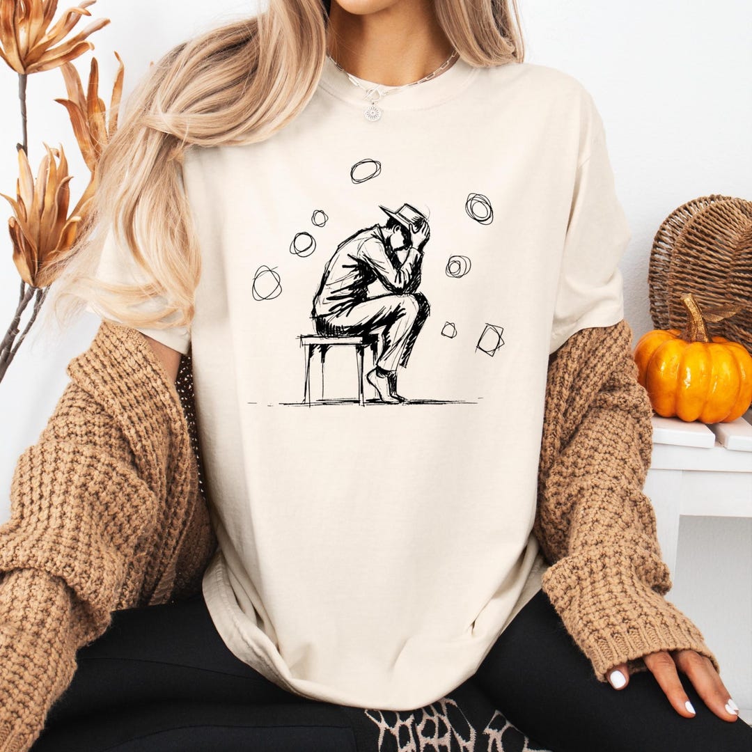 Social Conformity Sketch Art Shirt, Lost Individuality Tee, Thinking ...