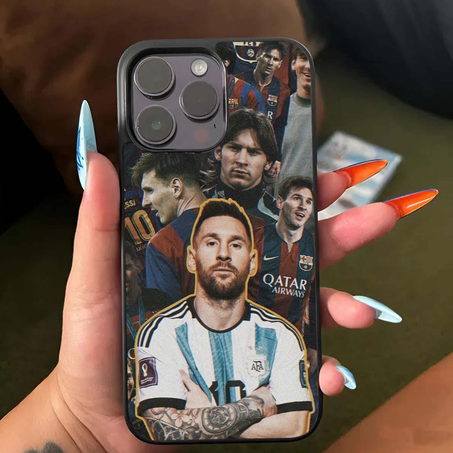 Lionel Messi Phone Case, Stefan Inspired Collage, Protective Rubber ...