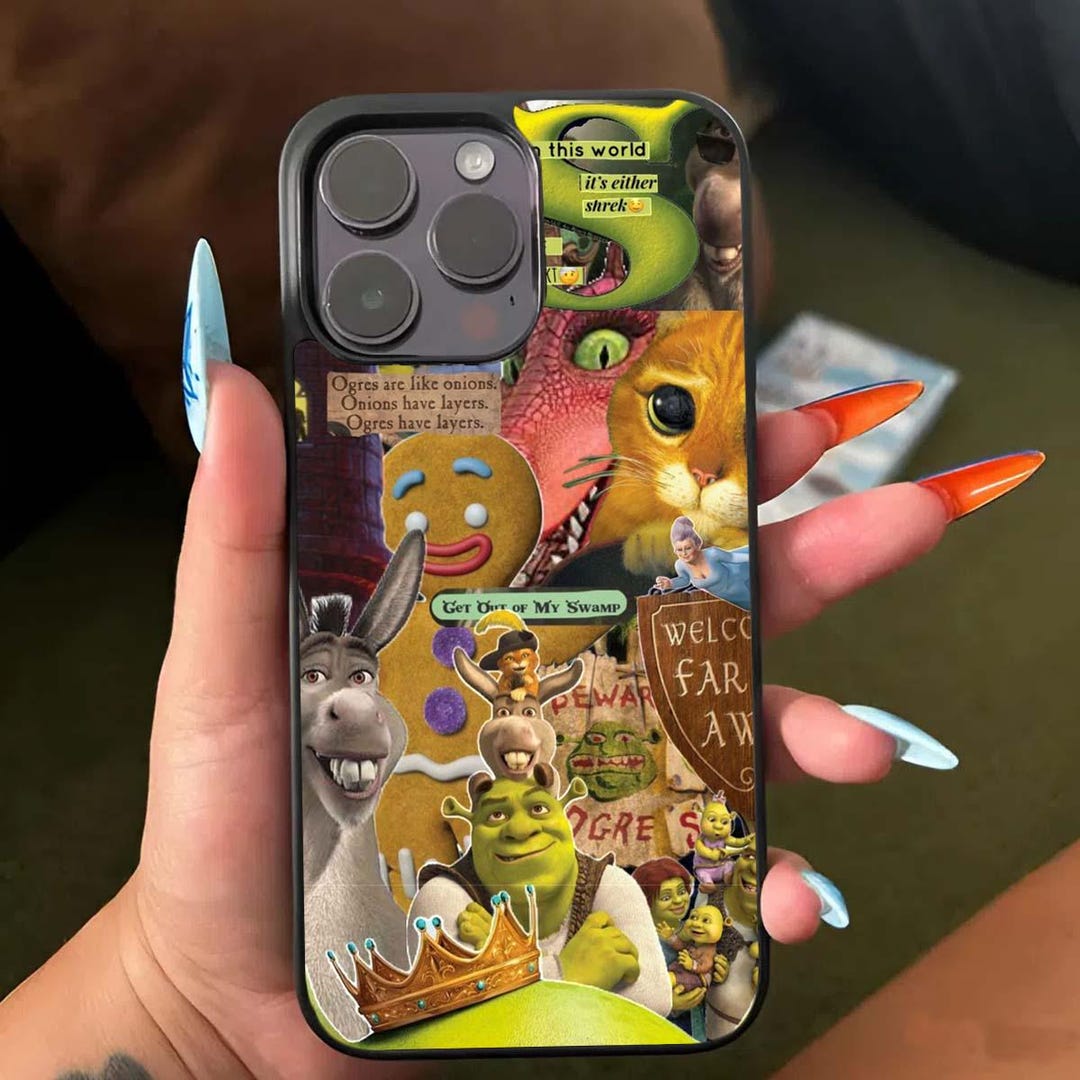 Funny Shrek Collage Phone Case, Rubber Silicone - Etsy