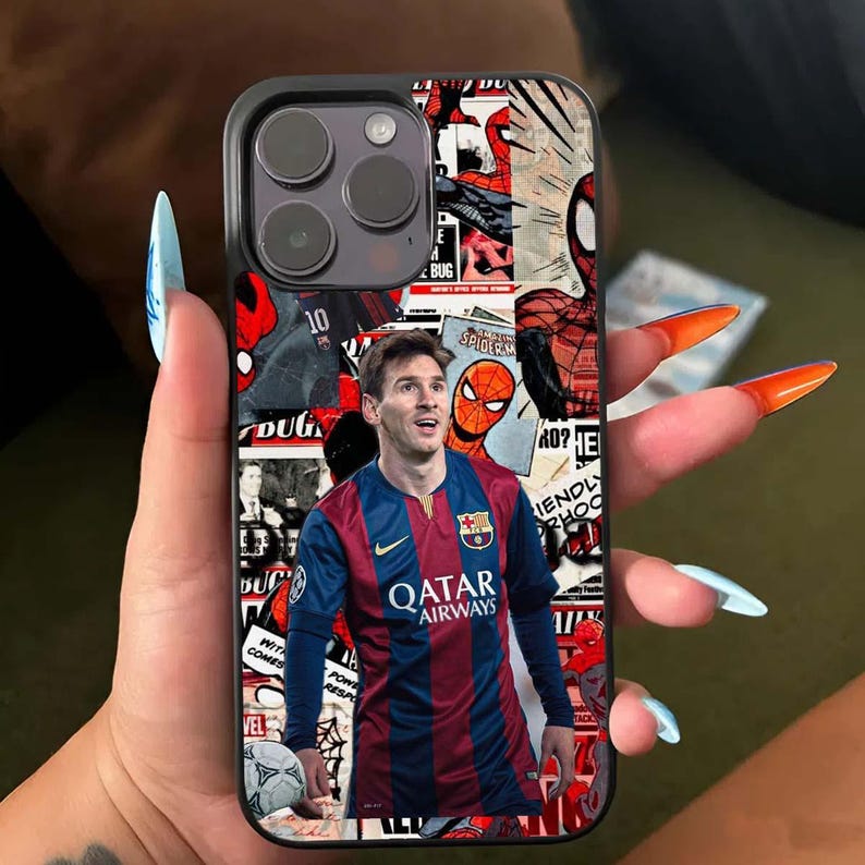 Lionel Messi Phone Case, Stefan Inspired Collage, Protective Rubber ...