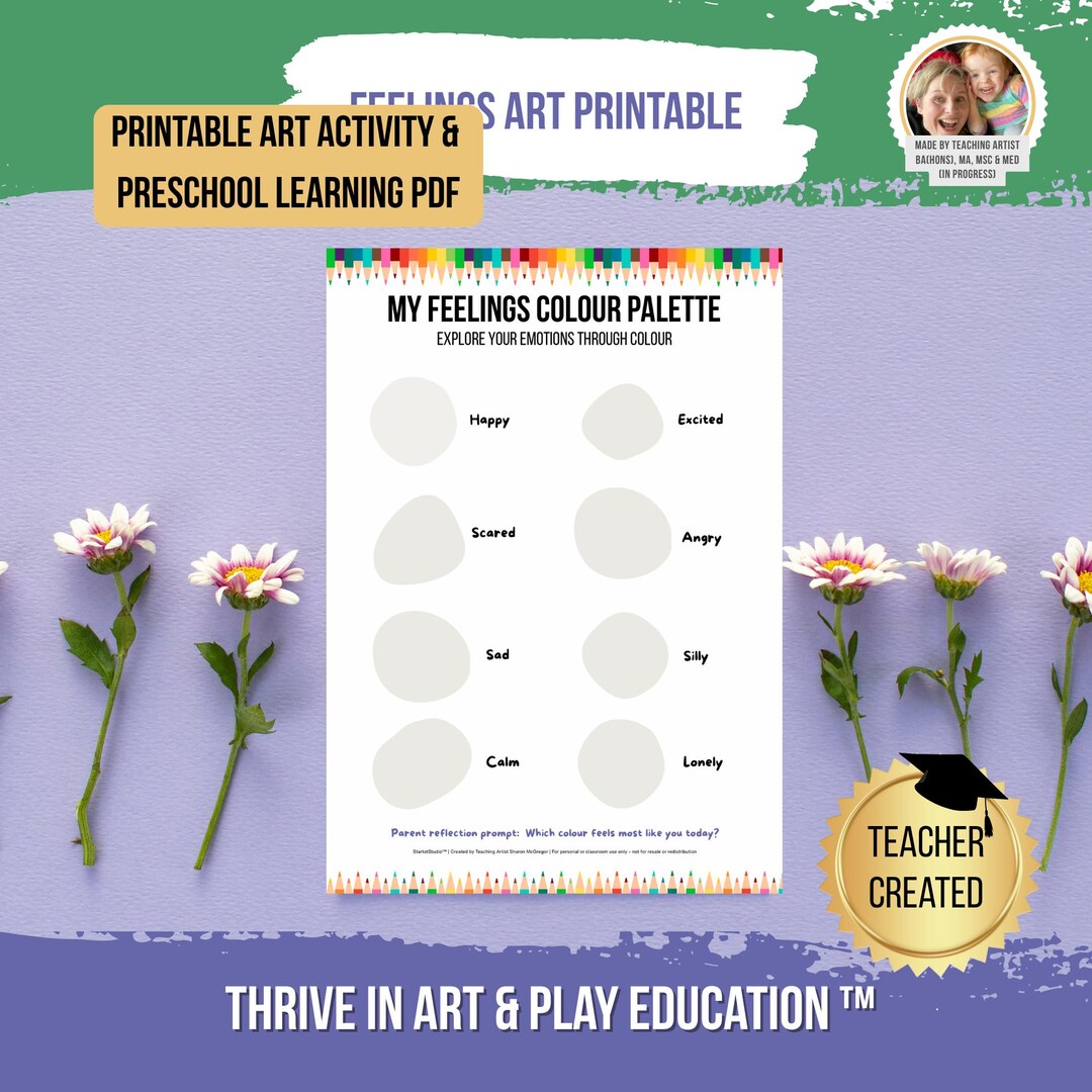 Feelings Colour Palette Art Printable – Social Emotional Learning (PDF ...
