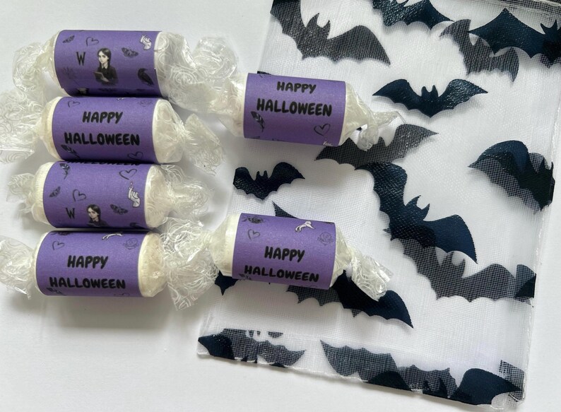 Wednesday Addams Personalized Candy Wrappers: Addams Family Party ...