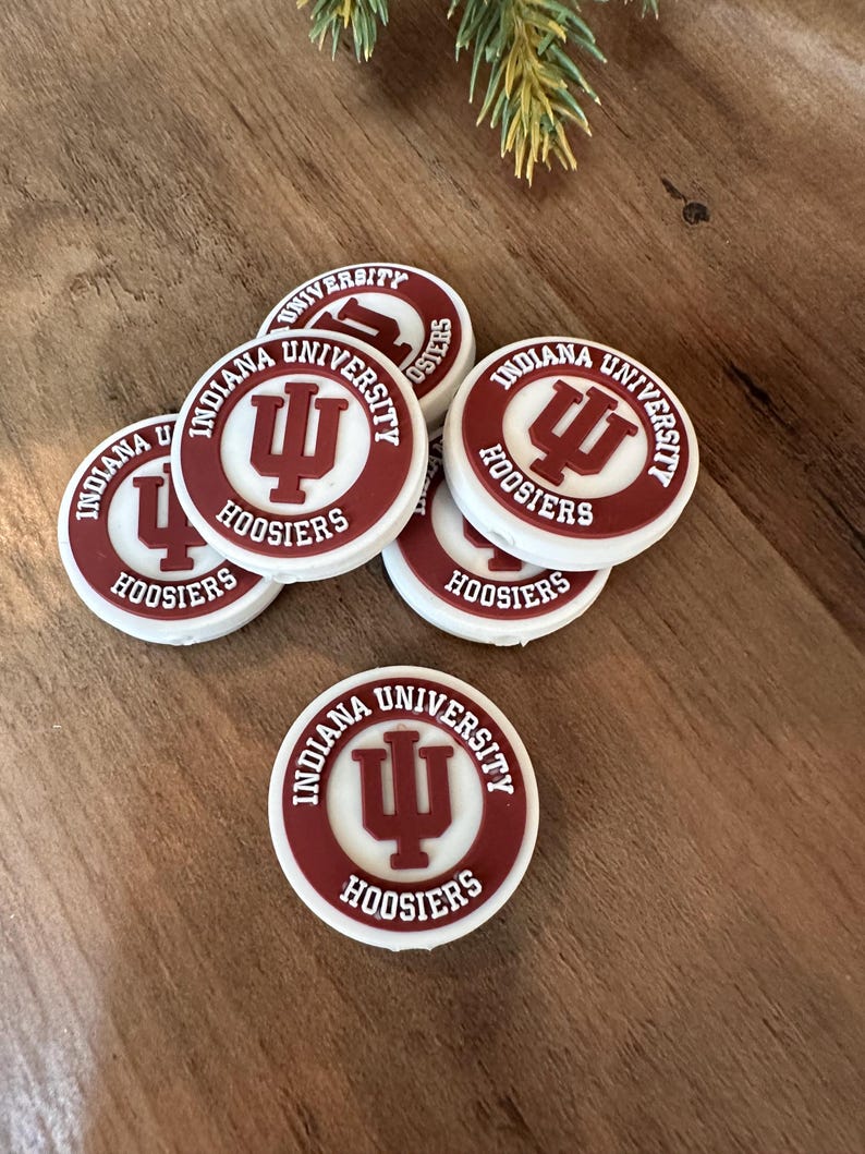 INDIANA Hoosiers Football Basketball Sports Logo Silicone Focal Bead - Etsy