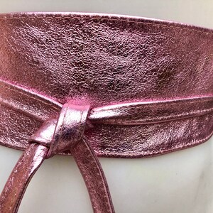 PINK OBI Belt in Natural Soft Leather. Waist Belt,wide Leather Belt ...