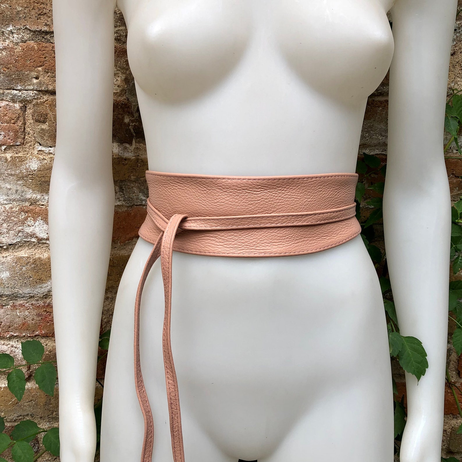 Pink Obi Belt in Soft Leather. Wrap Belt in Light Pink. Wide Waist Belt ...