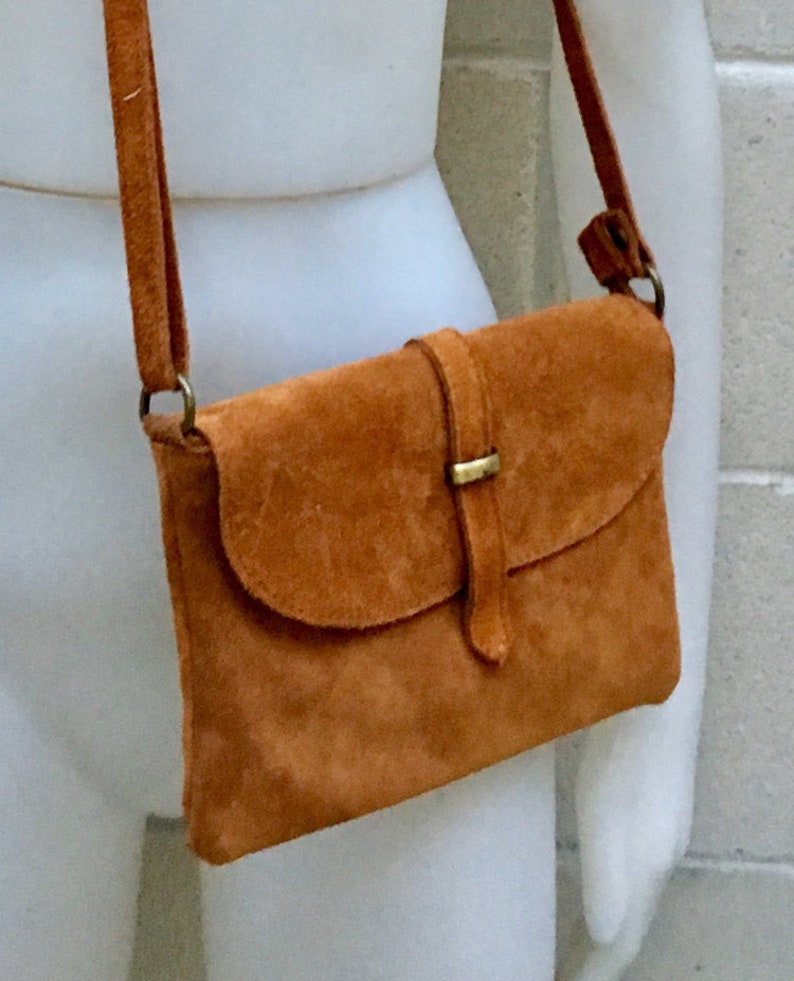 Suede Leather Bag in CAMEL BROWN. Tobacco Color Crossbody Bag - Etsy