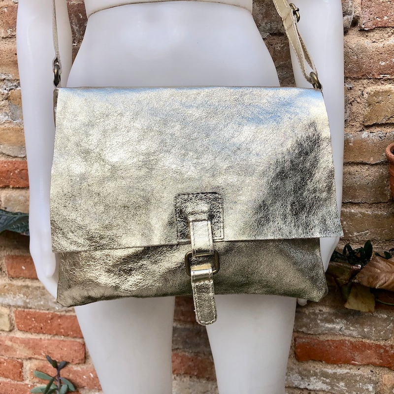 Gold Colour Sling Bag - Etsy UK