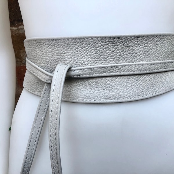 Gray Leather Belt - Etsy