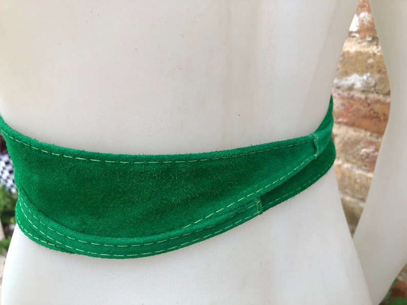 Green Suede OBI Belt, Wraparound Belt in Soft Suede. Genuine Leather ...