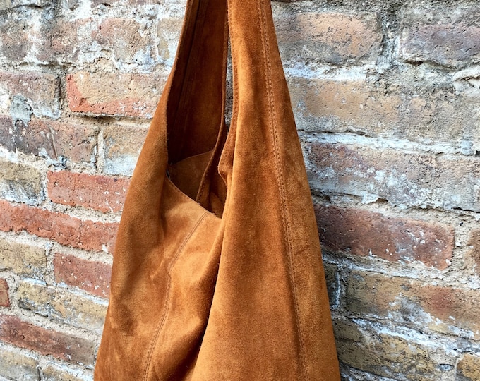 Slouch Bag.large TOTE Leather Bag in CAMEL Brown With Zipper.genuine ...