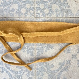 Mustard Yellow Obi Belt in Suede. Wrap Belt in Genuine Leather ...