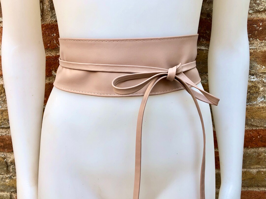 Wraparound Belt in Soft Leather. Wrap Belt in LIGHT Dusty PINK. Longer ...