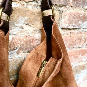 Slouch Leather Bag in Rusty Brown. Dark Saddle Brown Hobo Bag. Boho Bag ...