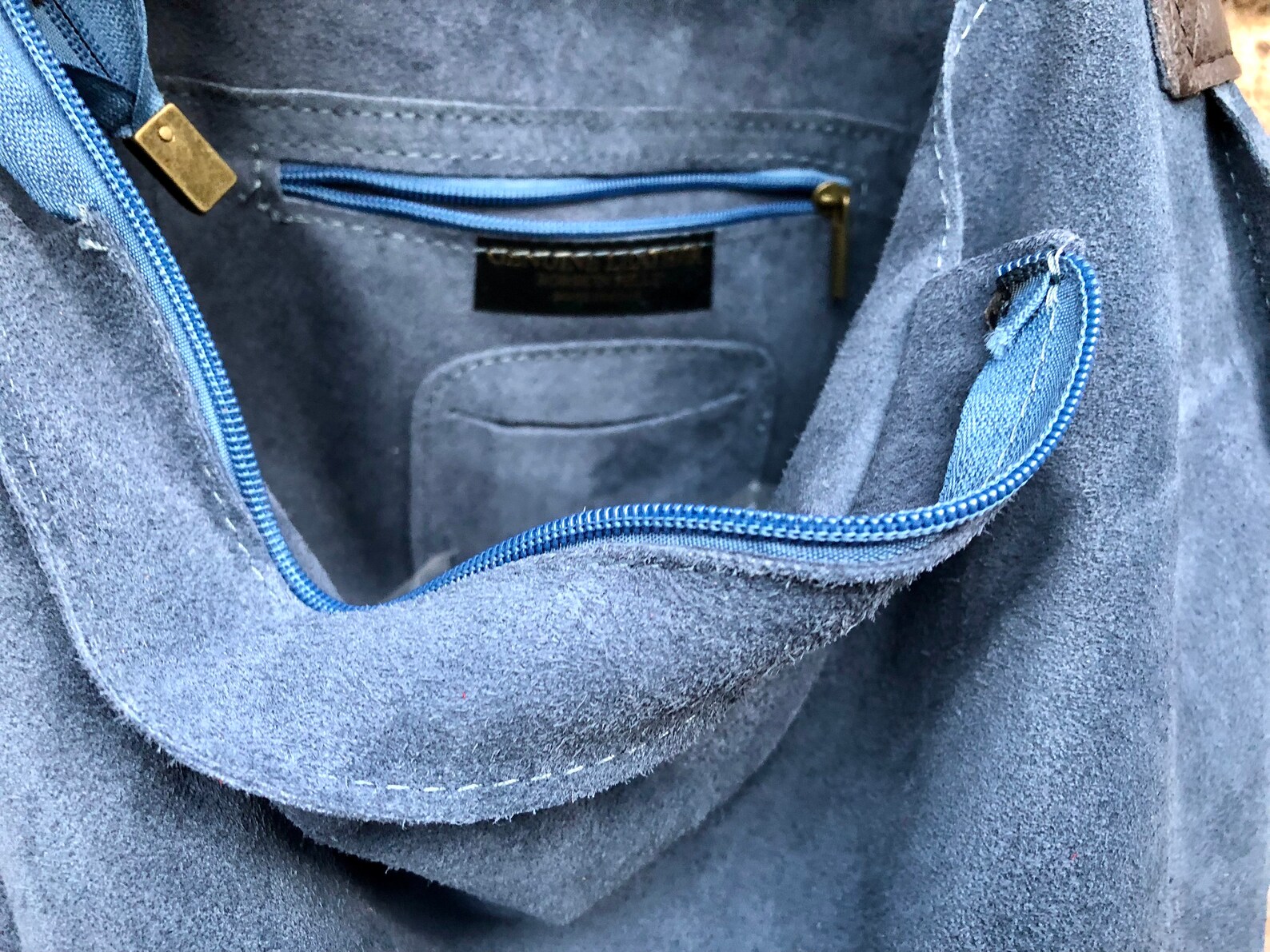 Slouch Leather Bag in DENIM Blue. Hobo Shoulder Bag. Boho Bag. | Etsy