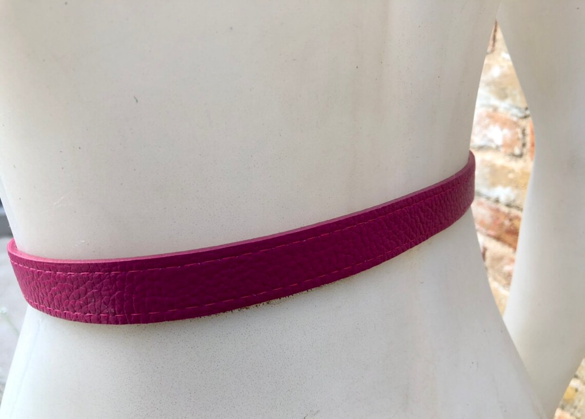 Obi Belt in Genuine Leather. HOT PINK Wrap Belt. Waist Belt in | Etsy
