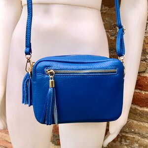 Small Leather Bag in Dark Cobalt Blue. GENUINE Leather Shoulder or ...