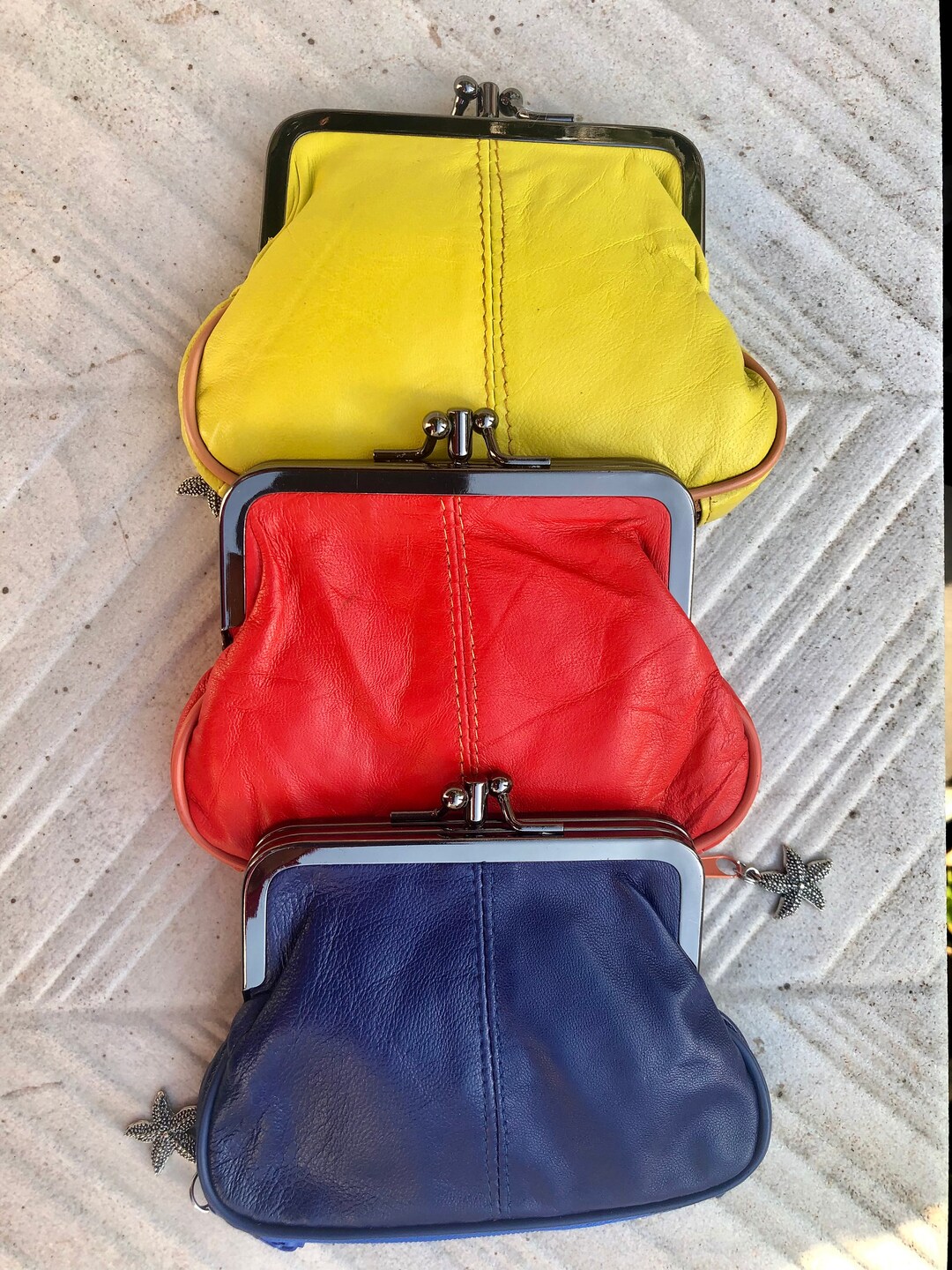 Vintage Style Kiss Lock Purse in Genuine Leather. Coin Purse - Etsy