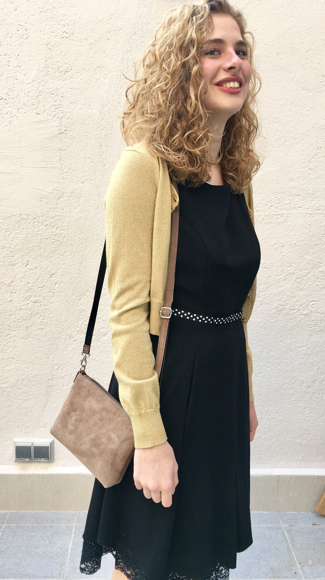 Suede Leather Bag in DARK BEIGE. Cross Body Bag, Shoulder Bag in ...