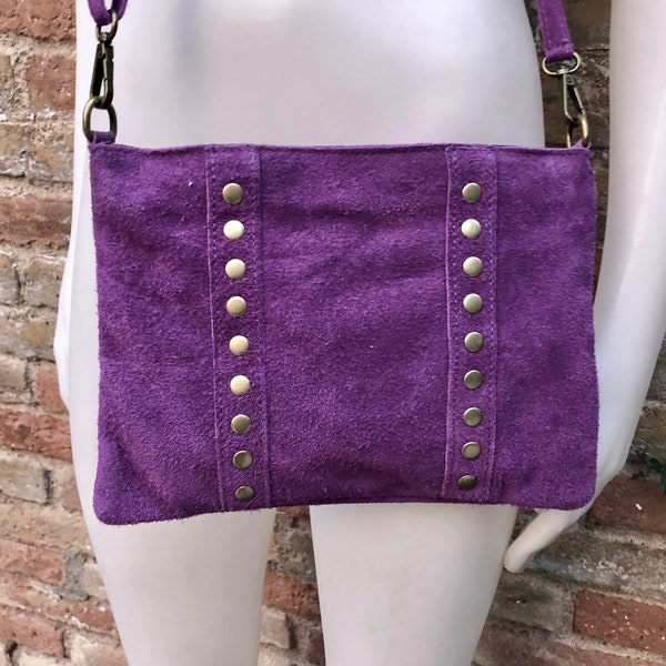 Purple Leather Bag - Etsy