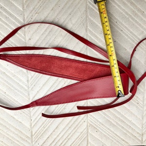Obi Belt in Soft Leather. Narrow Style. RED Wrap Belt. Wraparound Waist ...