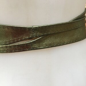 GREEN Leather OBI Belt. Wide Waist Belt in Soft Genuine Leather ...