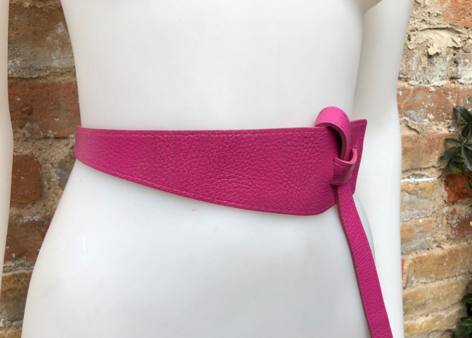 Obi Belt in Genuine Leather. HOT PINK Wrap Belt. Waist Belt in | Etsy
